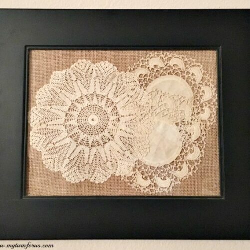 Framed doily Art Project - My Turn for Us