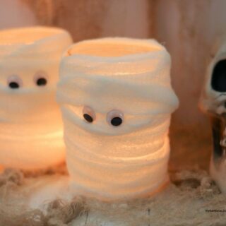 Mummy Candles for Halloween lighting - My Turn for Us