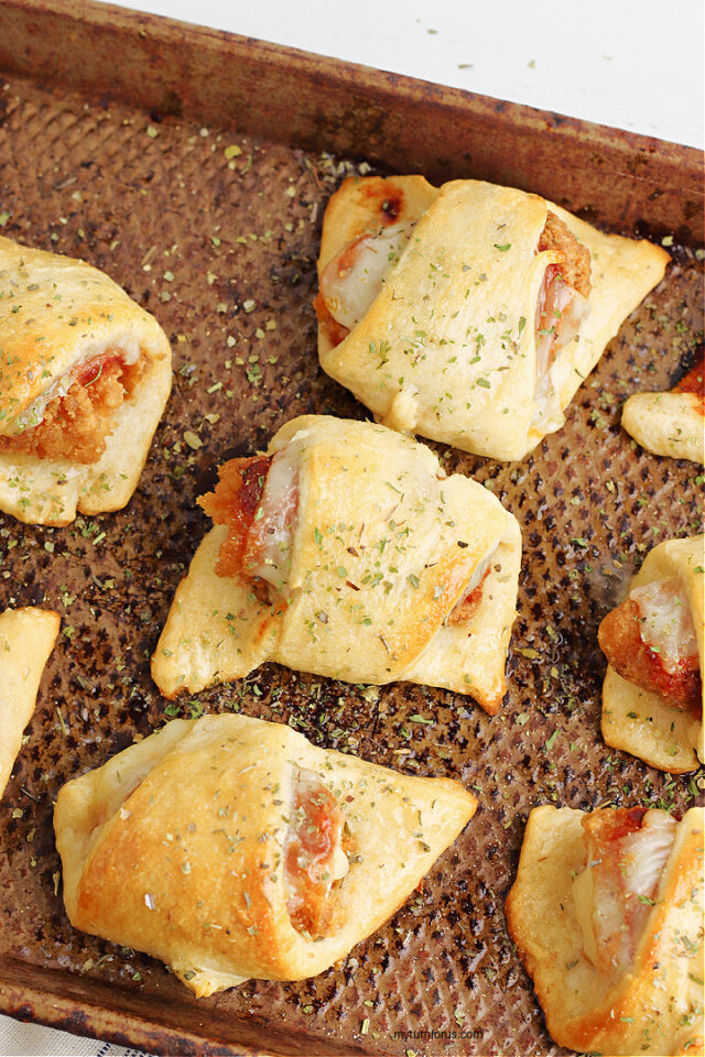 Chicken Parmesan Crescent Rolls - My Turn for Us