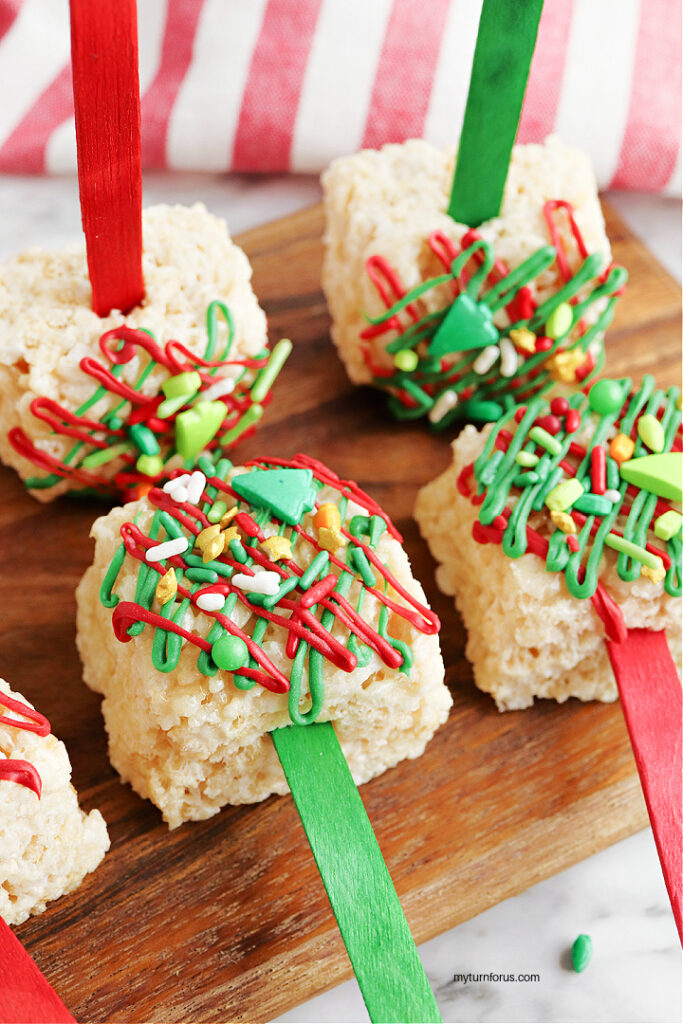 Christmas Rice Krispie Squares - My Turn for Us