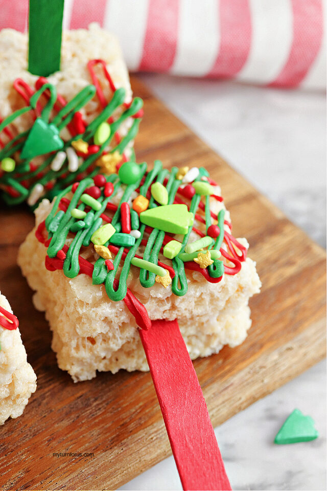 Christmas Rice Krispie Squares - My Turn for Us